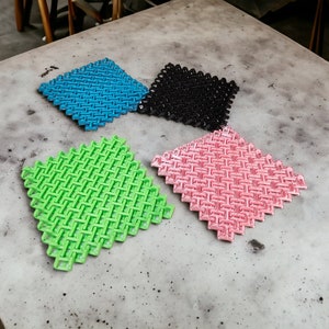 3D Printed Flexible Chainmail Coaster, Sensory Fidget Toy, Flat Fabric ...