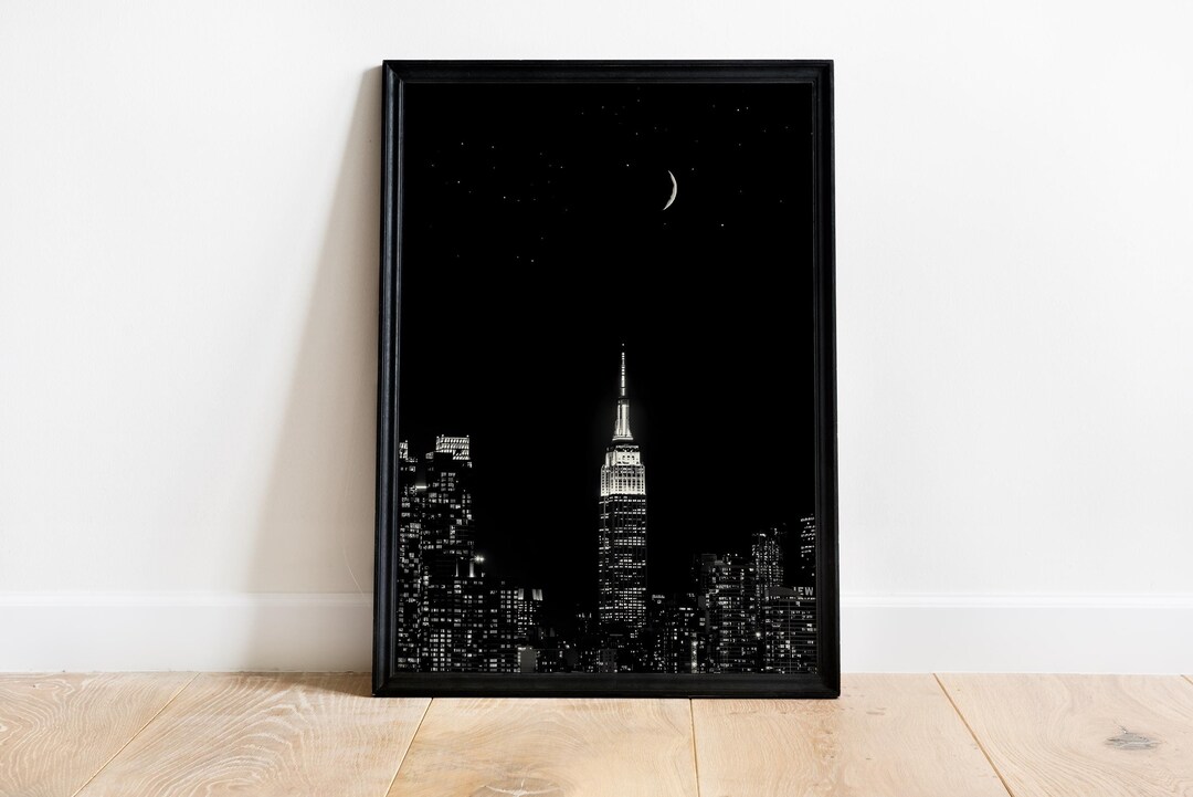 Moonlight Poster City View Print New York City Poster NYC Print Black ...