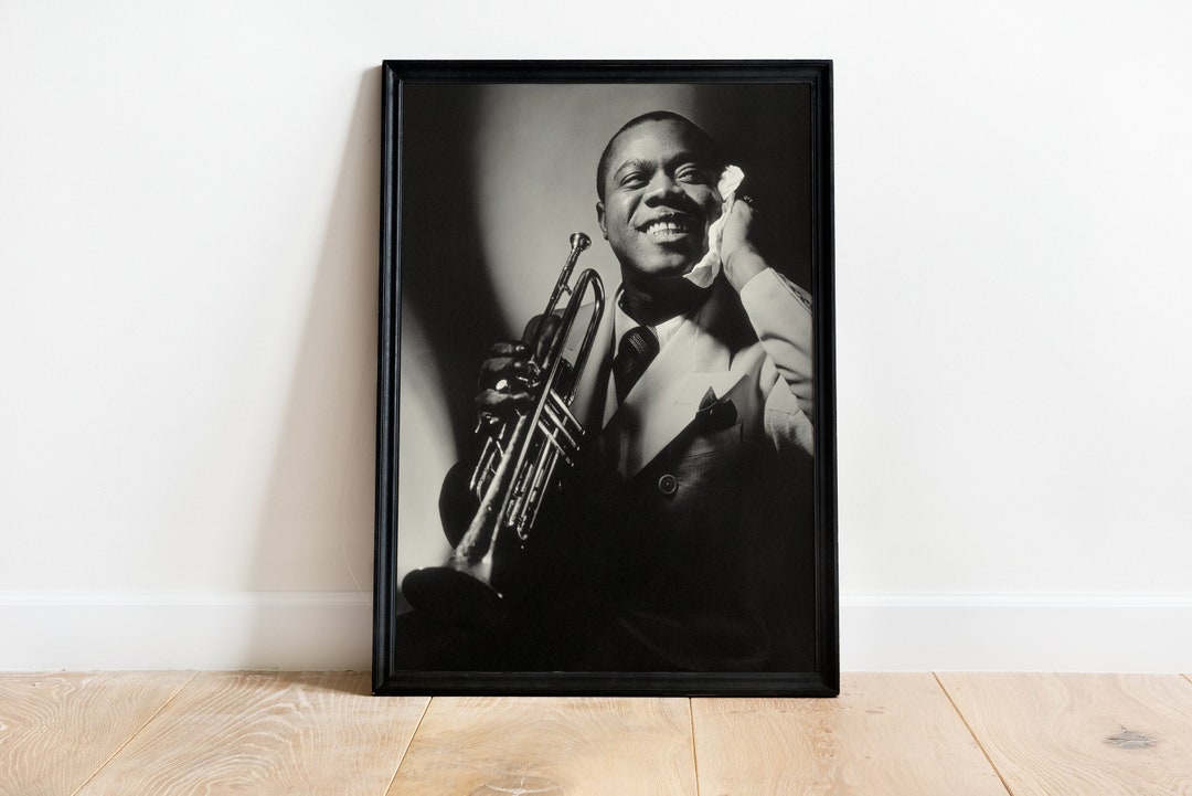 Jazz Poster, Jazz, Jazz Print, Louis Armstrong, Jazz Art, Black and ...