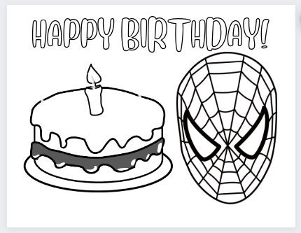 Spiderman Birthday Coloring Page - Etsy