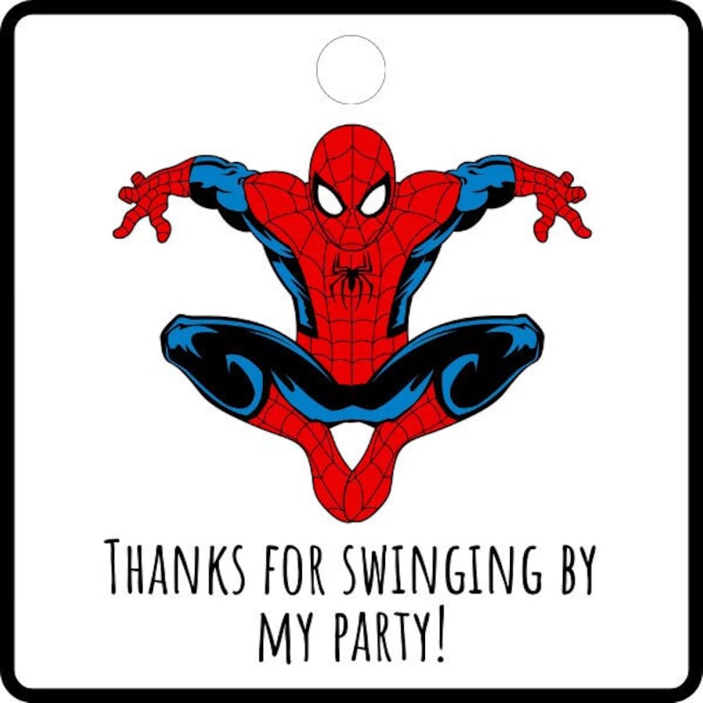 Spiderman Thank You Tags Printable - Etsy