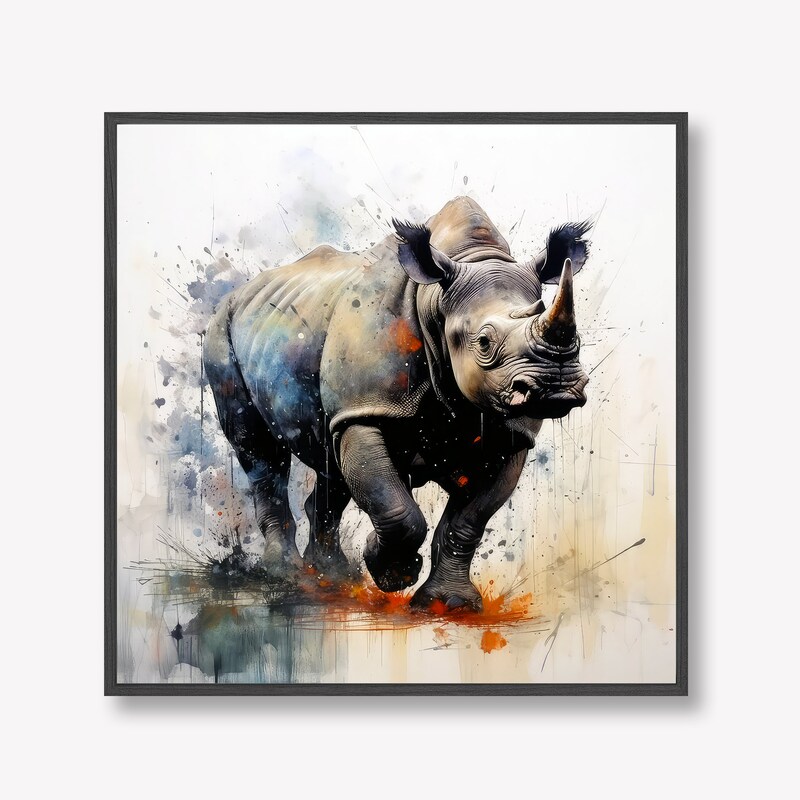 Rhino Print - Etsy