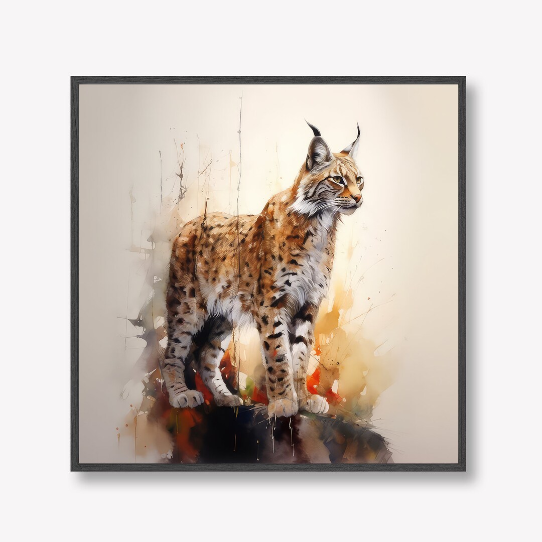 Bobcat Painting Print 12x12 Print Bobcat Print - Etsy