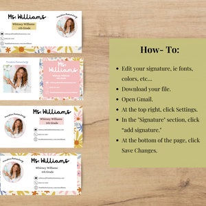 Teacher Email Signature Template Editable Canva Signature Design With ...