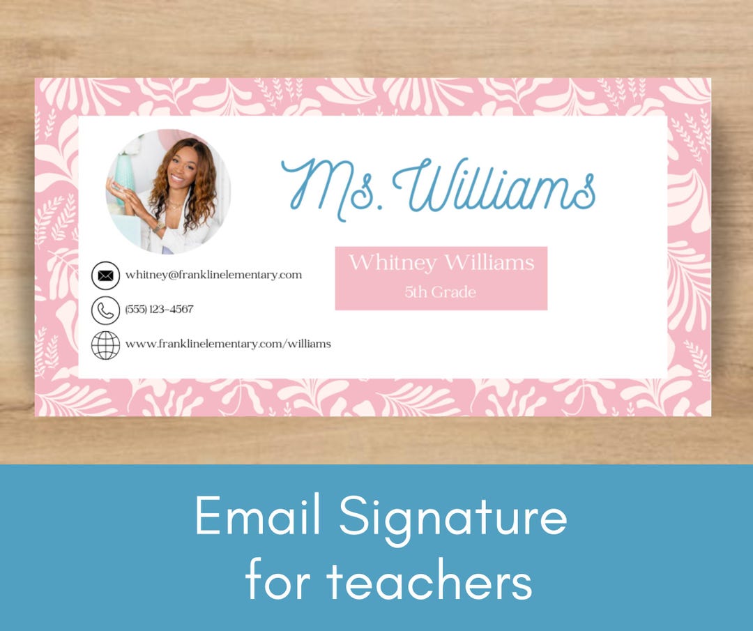 Teacher Email Signature Template Editable Canva Signature Design With ...