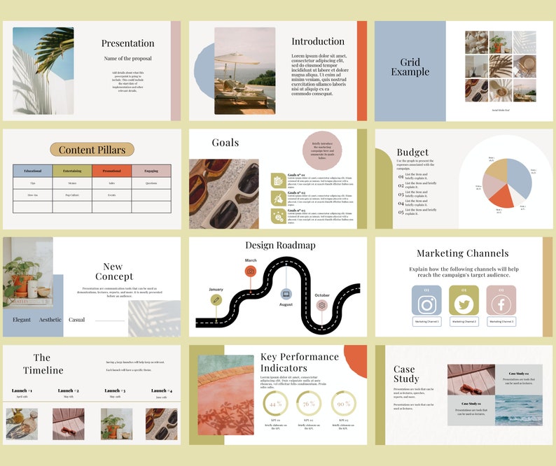 Colorful & Bold Powerpoint Slide Template Digital Download PPT ...