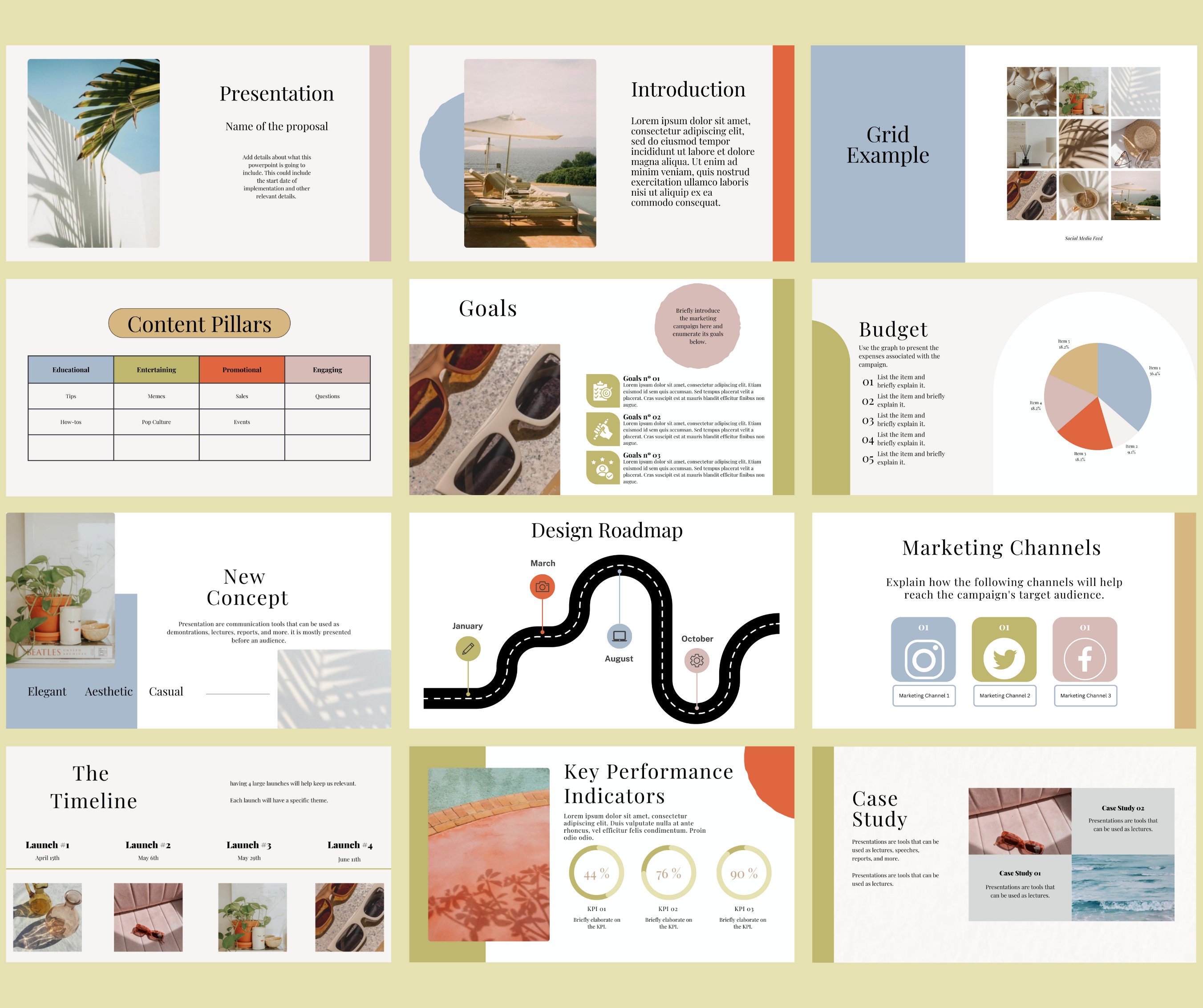 Colorful & Bold Powerpoint Slide Template Digital Download PPT ...