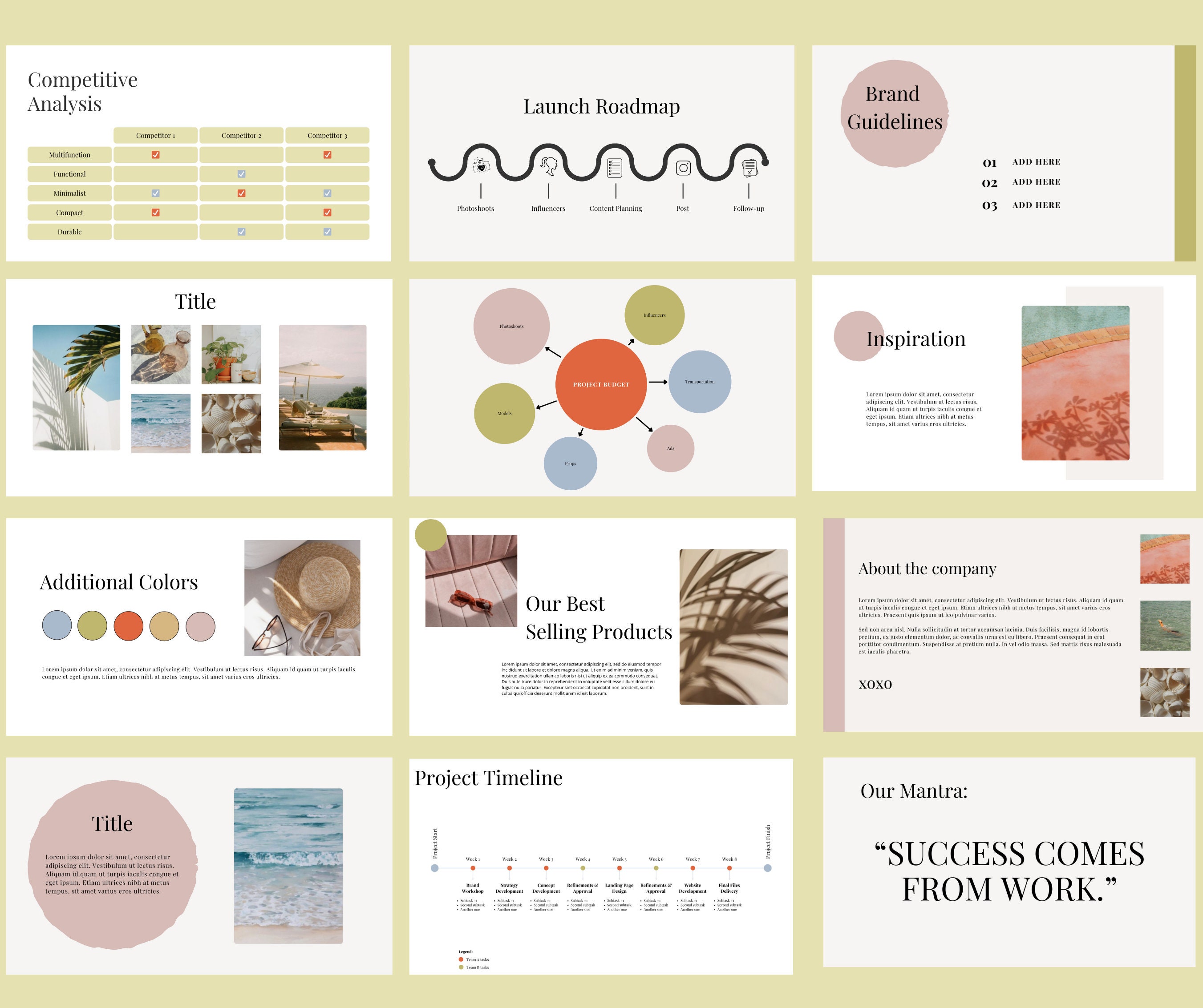 Colorful & Bold Powerpoint Slide Template Digital Download PPT Slideshow Unique and Feminine ...