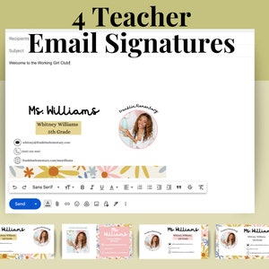 Teacher Email Signature Template Editable Canva Signature Design With ...