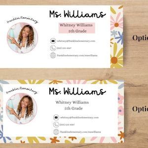 Teacher Email Signature Template Editable Canva Signature Design With ...