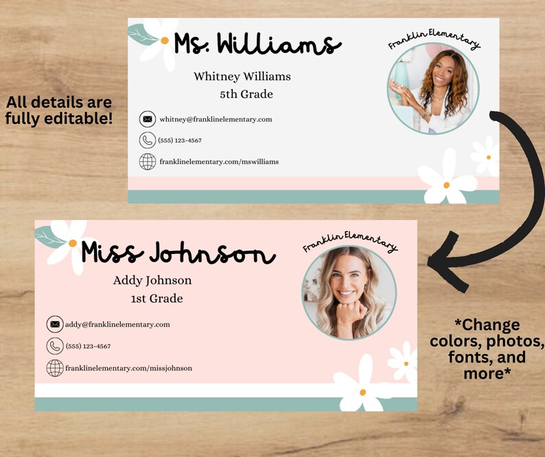 Email Signature Template for Teachers Editable Canva Signature Design ...