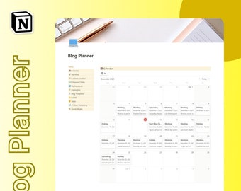 Blog Planner, Notion for Blogging, Notion for Bloggers, Notion Template ...