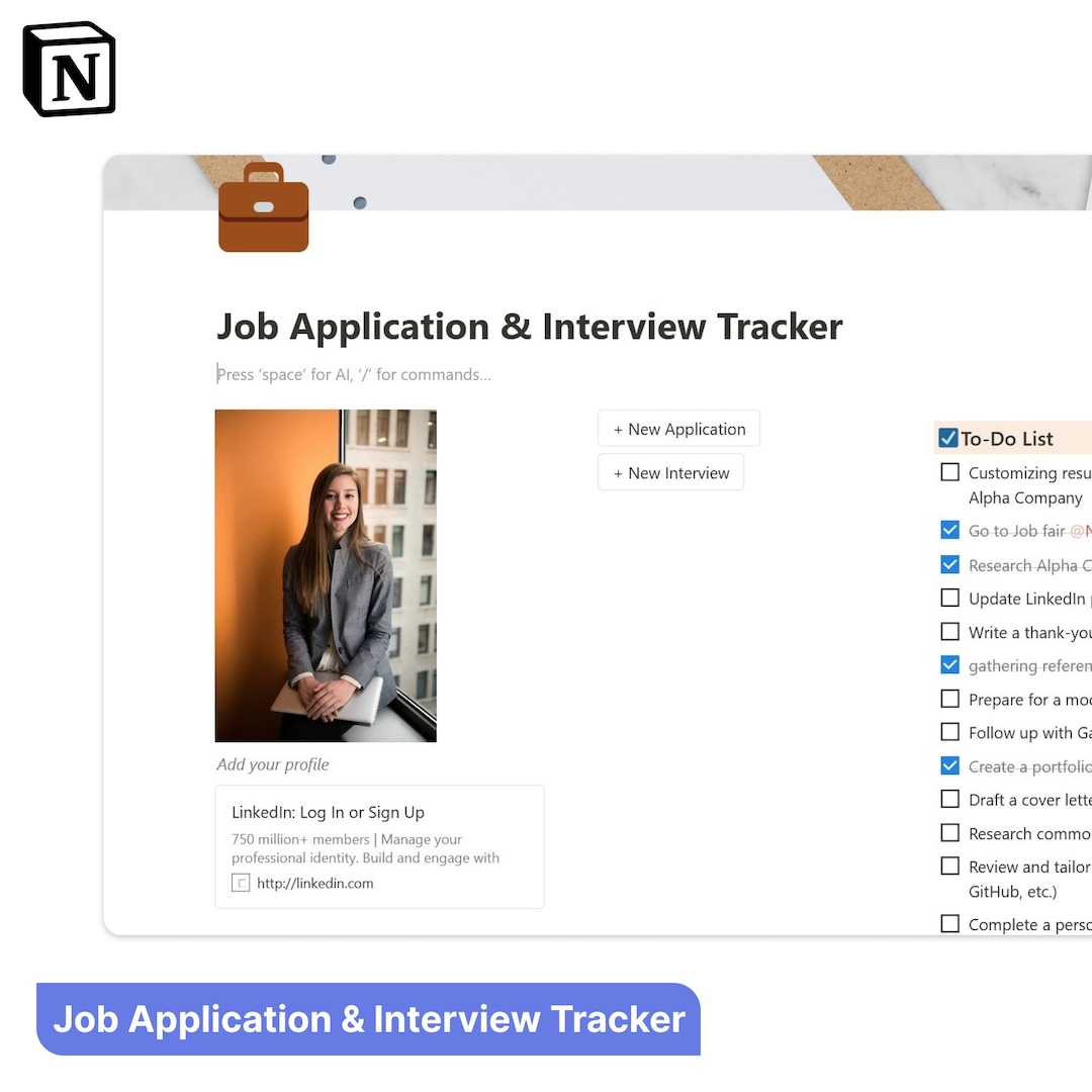 Job Application & Interview Tracker | Notion Template - Etsy