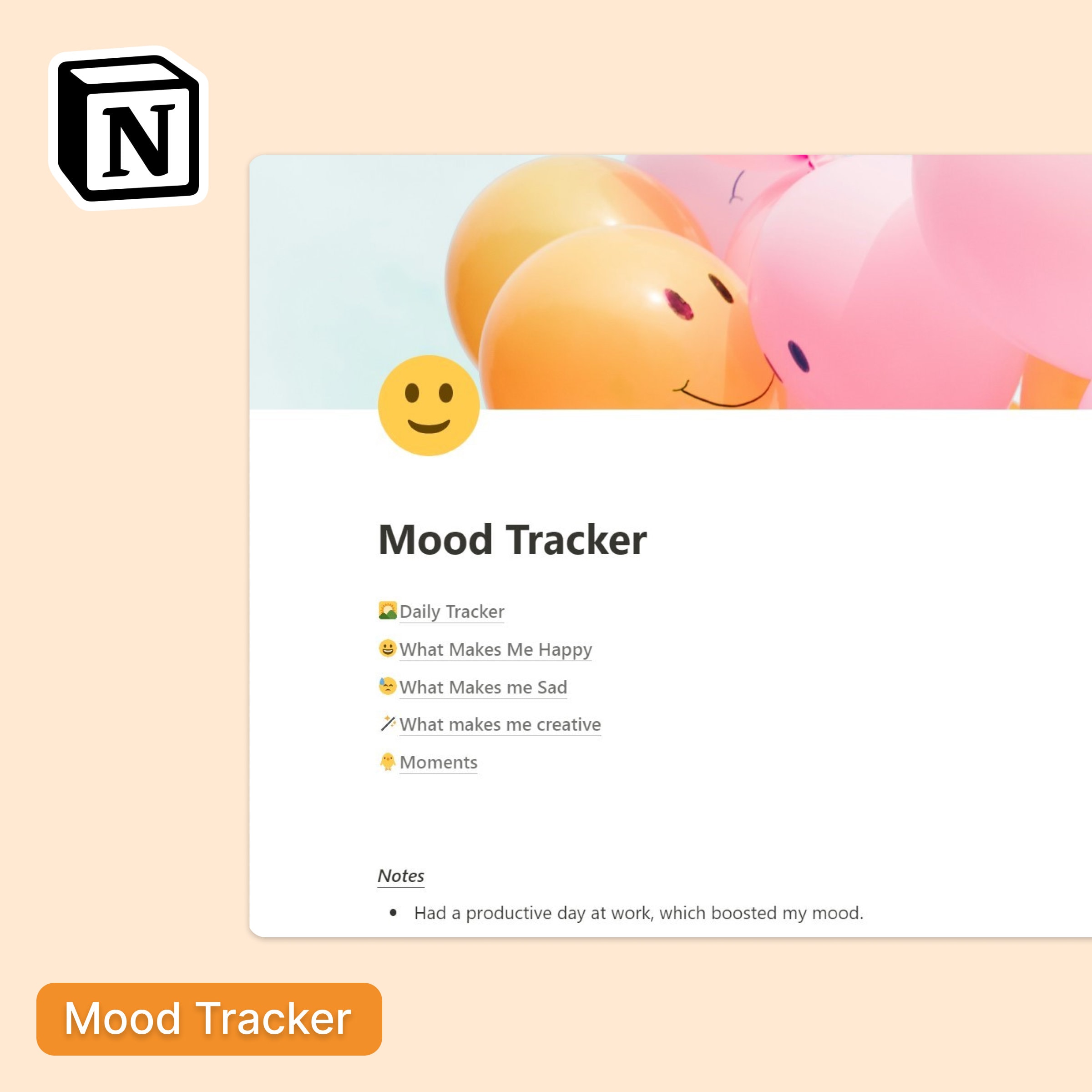 Mood Tracker | Notion Template - Etsy
