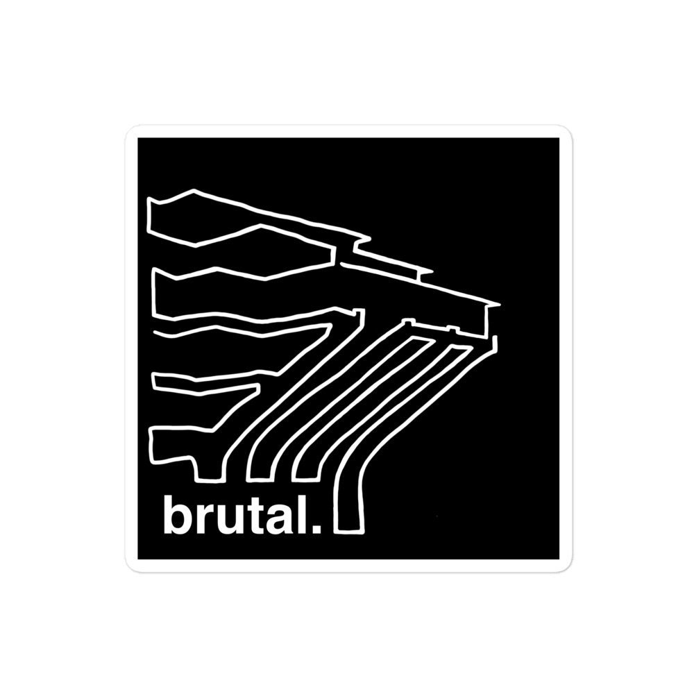 Library Sticker | Brutalist Architecture Inspired Sticker - Etsy