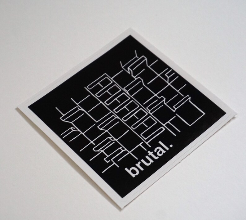 Dorm Sticker | Brutalist Architecture Inspired Sticker - Etsy