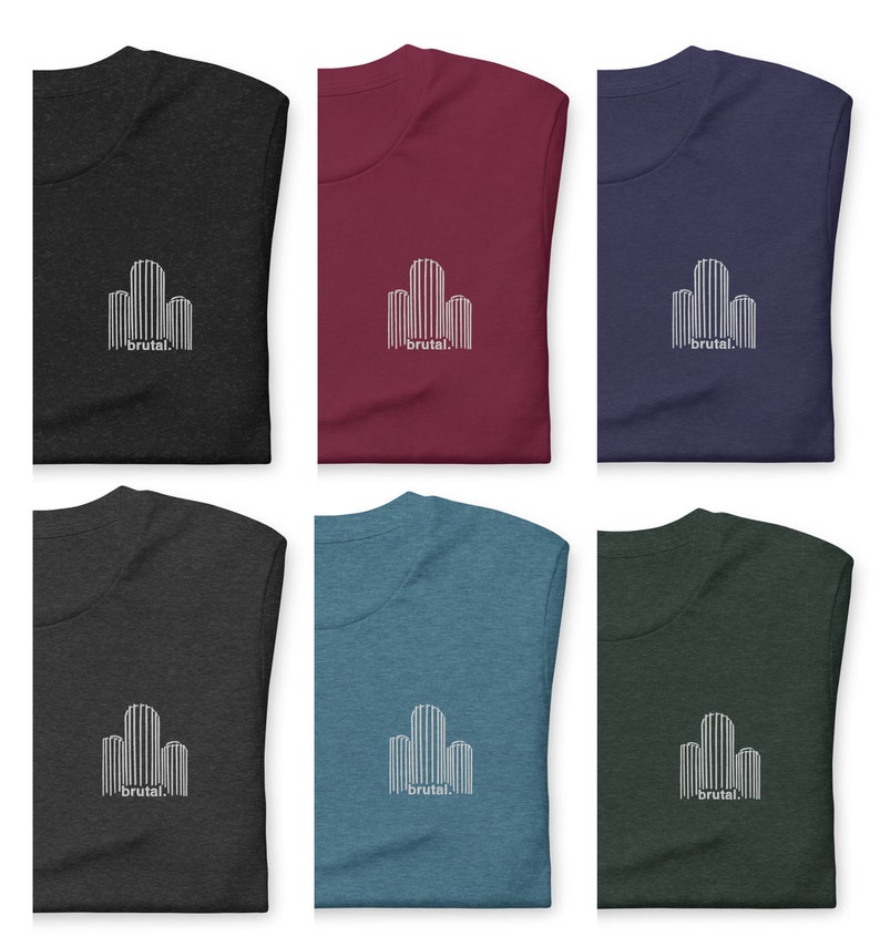 Towers Tee Brutalist Architecture Inspired Embroidered T-shirt premium ...