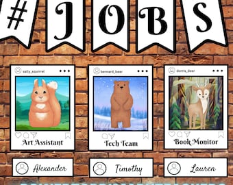 Boho Classroom Jobs Display Editable Powerpoint Job Cards Ready-to ...