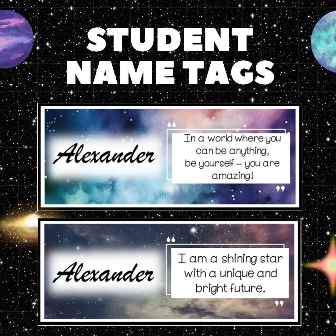 Student Name Tags/plates Uplifting Positive Phrases - Etsy