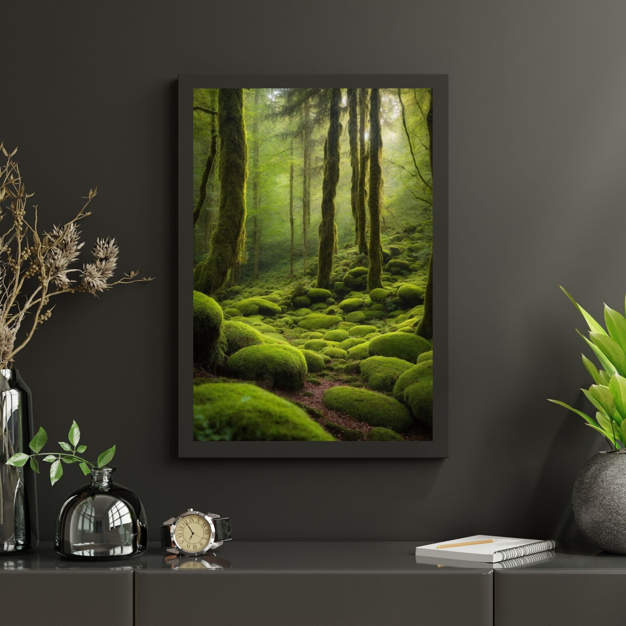 Elevate Your Space With Moss Wall Art and Contemporary Wall - Etsy