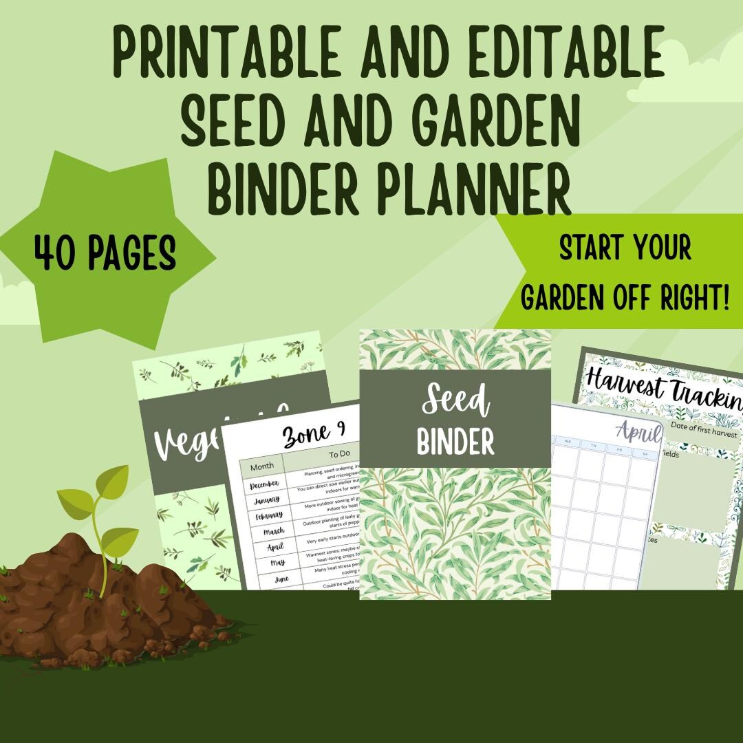 Editable and Printable Seed and Garden Planner - Etsy