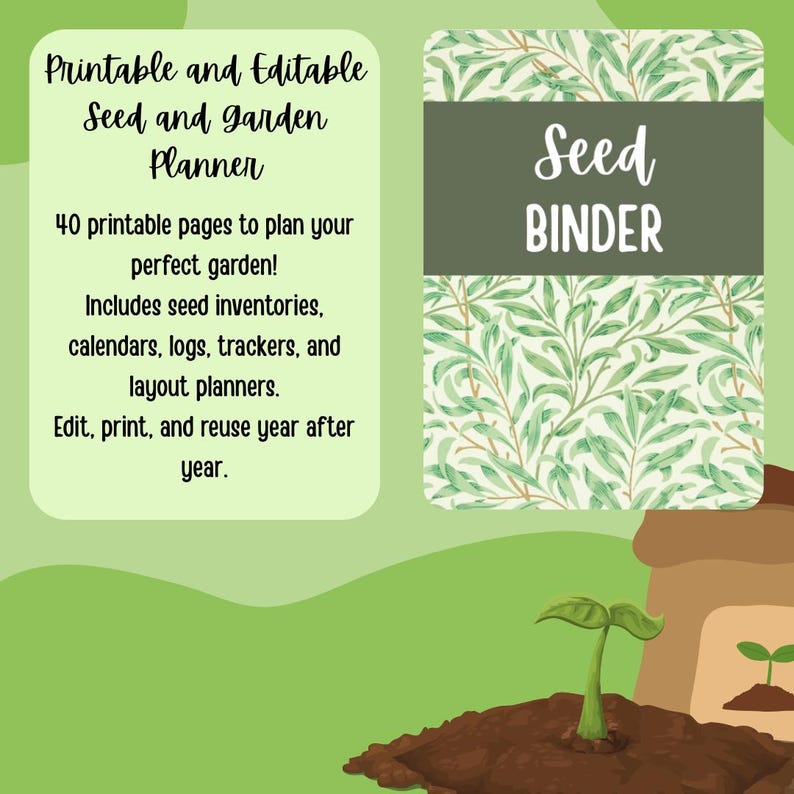 Editable and Printable Seed and Garden Planner - Etsy