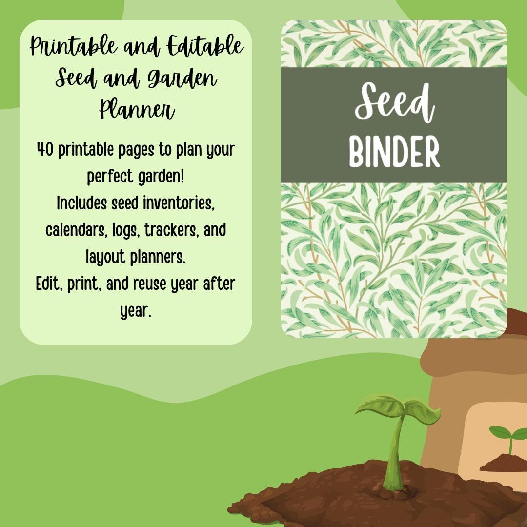 Editable and Printable Seed and Garden Planner - Etsy