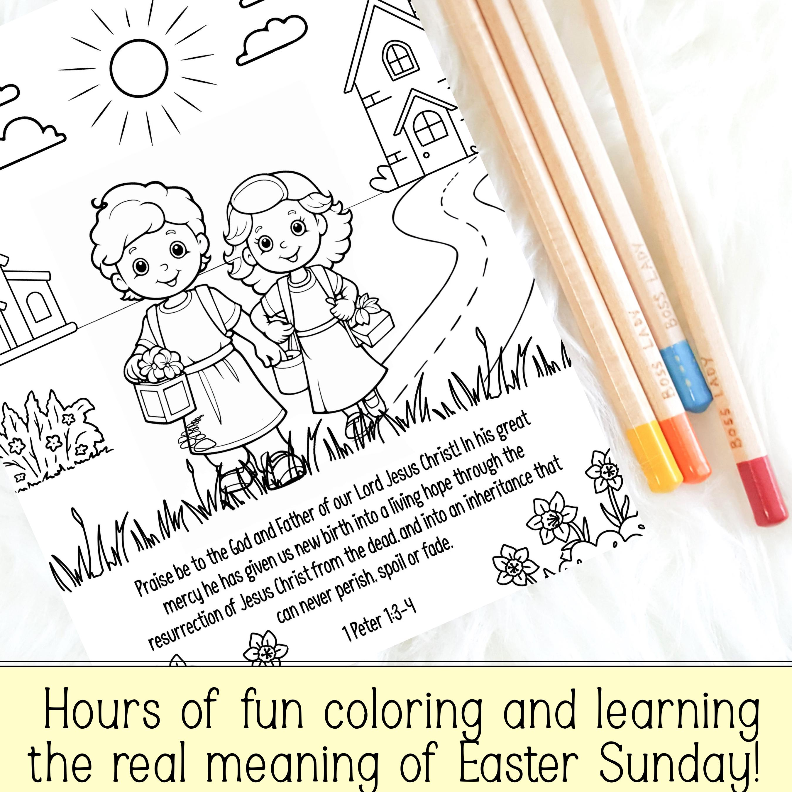 The Easter Story - Kids Holy Week Coloring Pages, Resurrection Easter ...