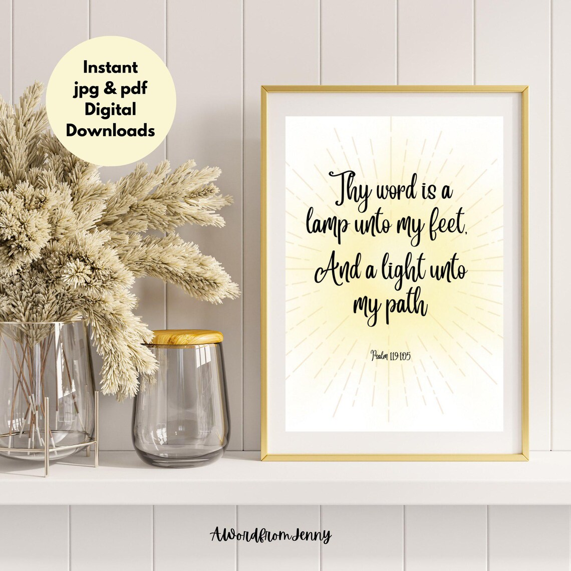 Psalm 119:105 Thy Word is a Lamp Unto My Feet Christian Faith Bible ...