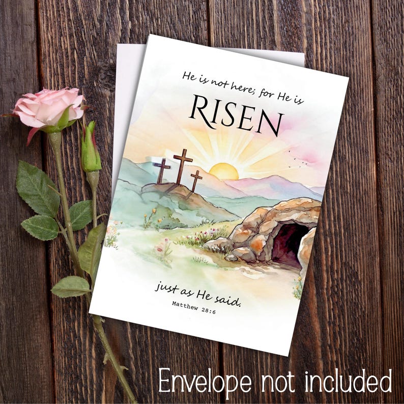 Happy Easter Resurrection Card | Christian Scripture Bible Verse ...