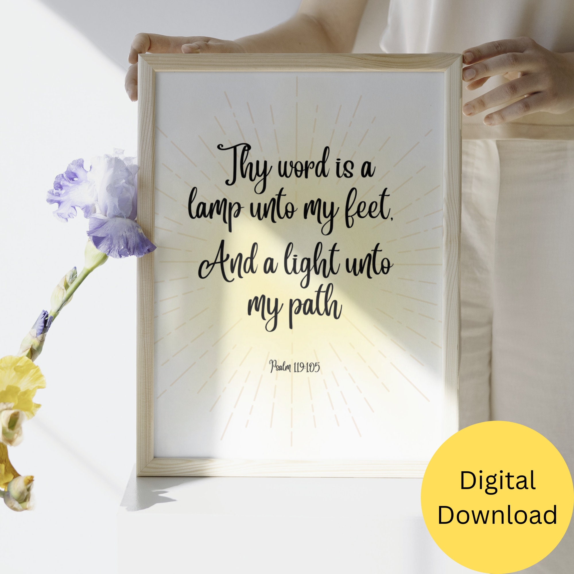 Psalm 119:105 Thy Word is a Lamp Unto My Feet Christian Faith Bible ...