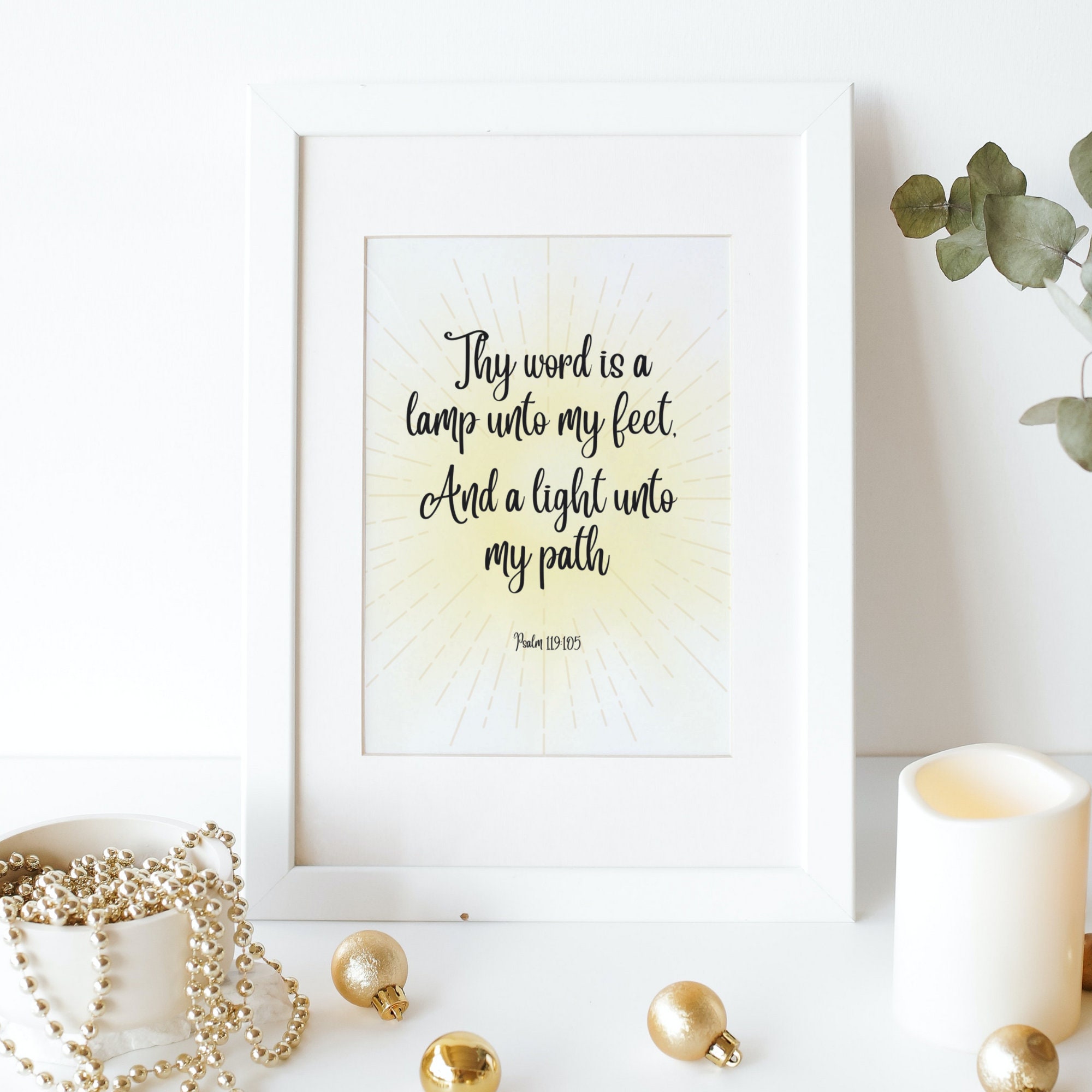 Psalm 119:105 Thy Word is a Lamp Unto My Feet Christian Faith Bible ...