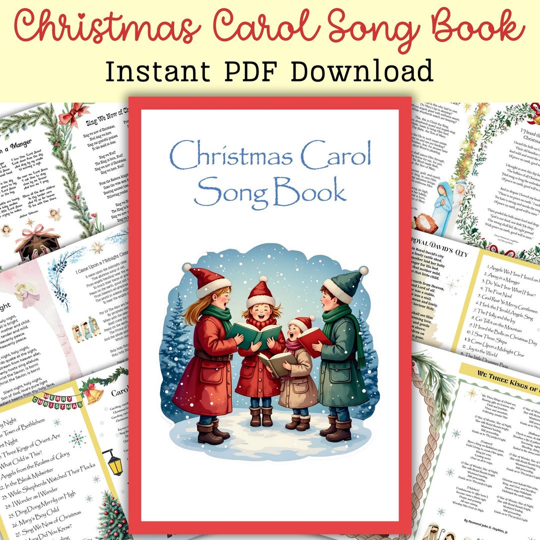 Folding Christmas Carols Song Book, Jesus Themed Holiday Music Sheets ...