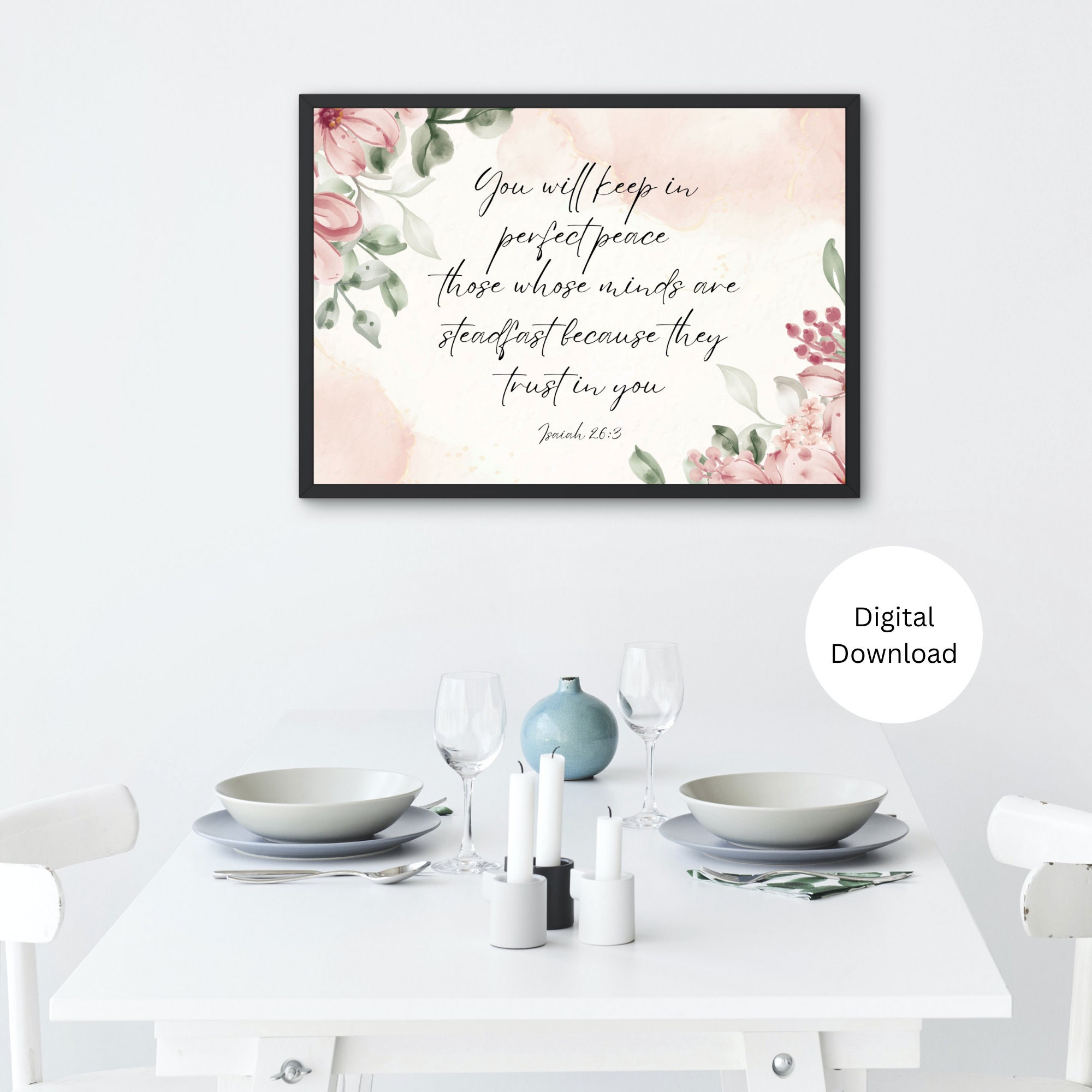 Isaiah 26:3 I Will Keep in Perfect Peace Christian Scripture Bible ...