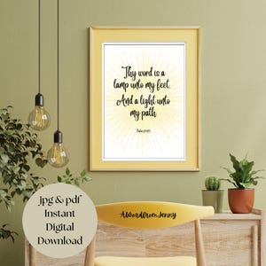 Psalm 119:105 Thy Word is a Lamp Unto My Feet Christian Faith Bible ...