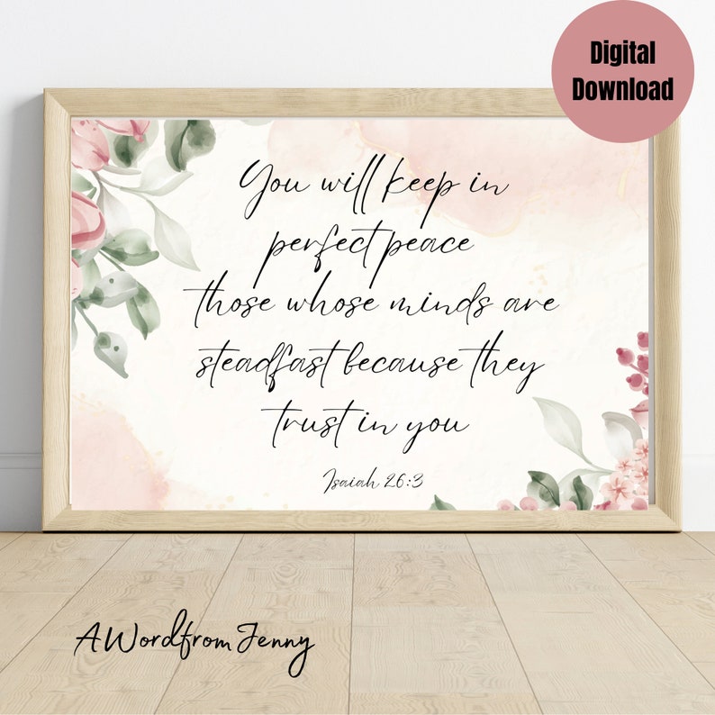 Isaiah 26:3 I Will Keep in Perfect Peace Jesus Christian Faith ...