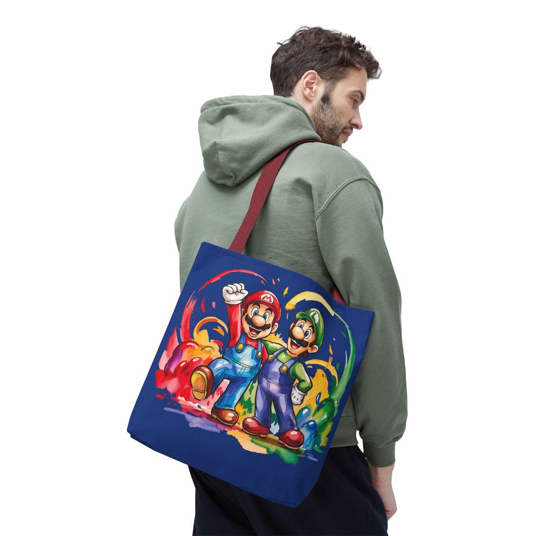 Mario Brothers Tote Bag - Colorful Gaming Fan Accessory - Etsy