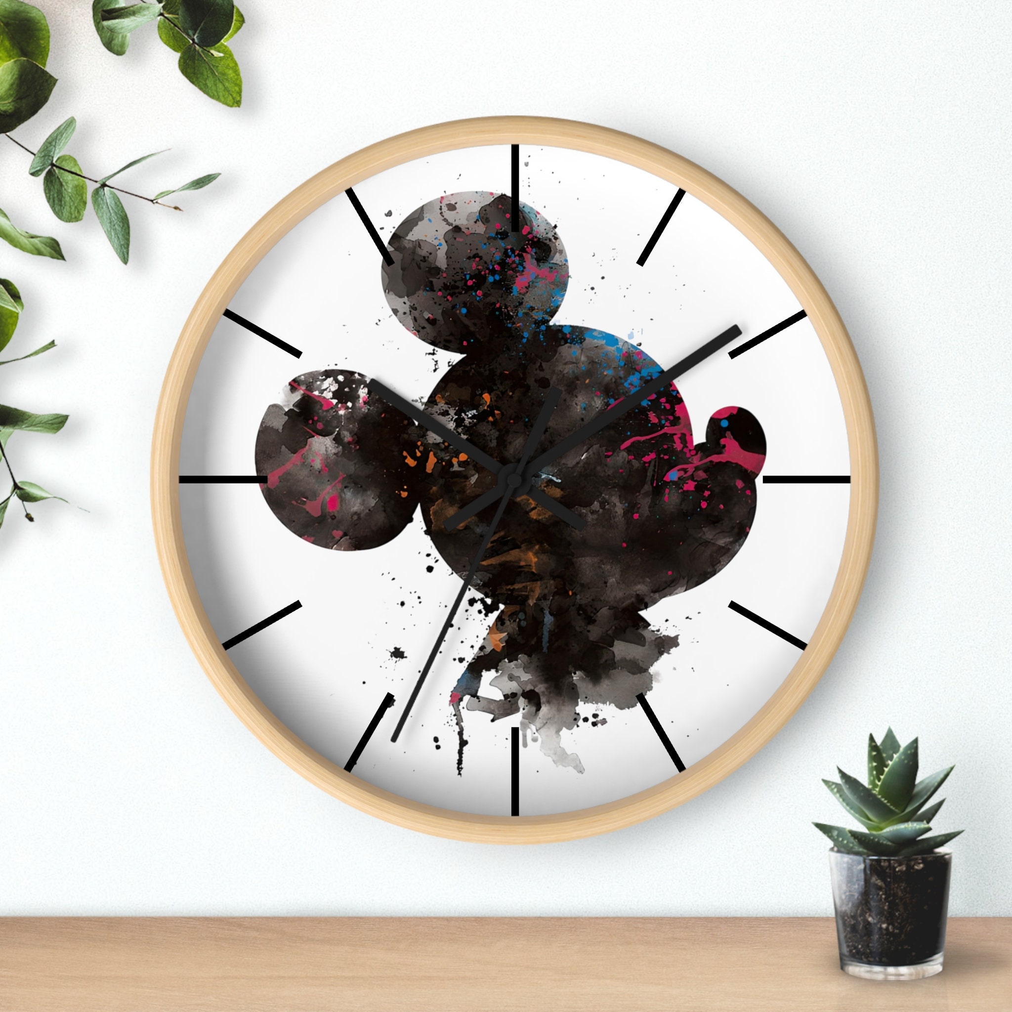 Mickey Mouse Art Wall Clock, 2023 Disneyland Clock, Family Disneyworld ...