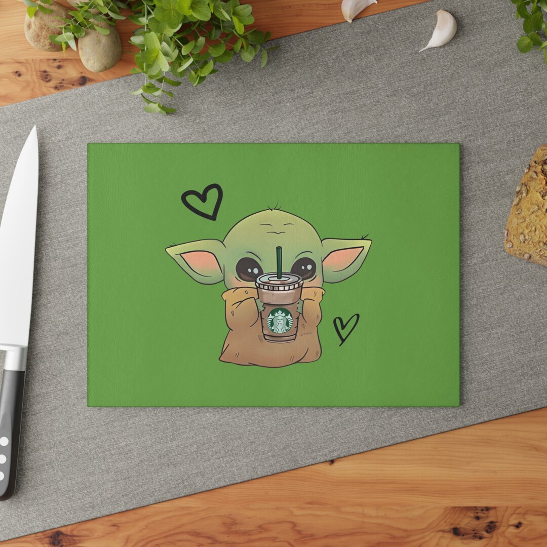 Baby Yoda Glass Cutting Board, Baby Yoda Home, Baby Yoda Kitchen ...