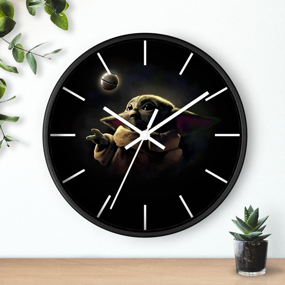 Baby Yoda Wall Clock - Star Wars Wall Clock, Mandalorian Home Decor ...