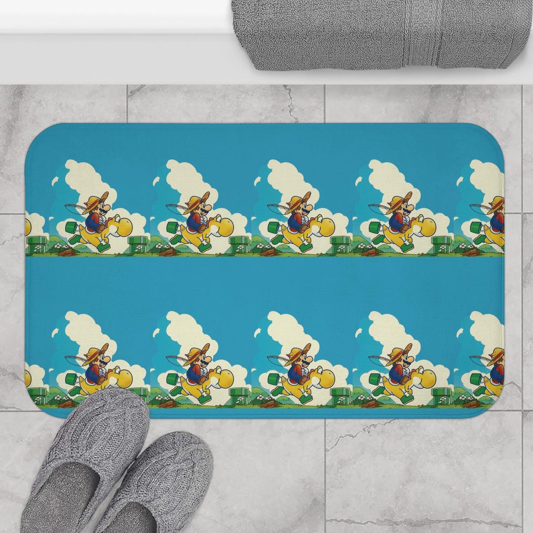 Super Mario Bath Mat, Whimsical Kids Bathroom Decor - Etsy