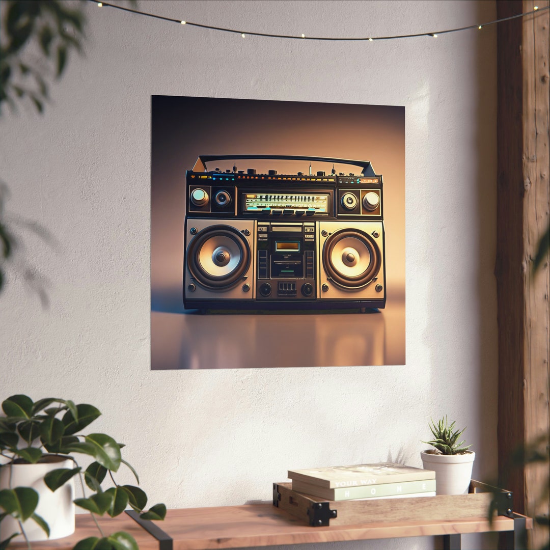 Retro Futuristic Boom Box Hi-fi 80s Nostalgia Poster - Etsy