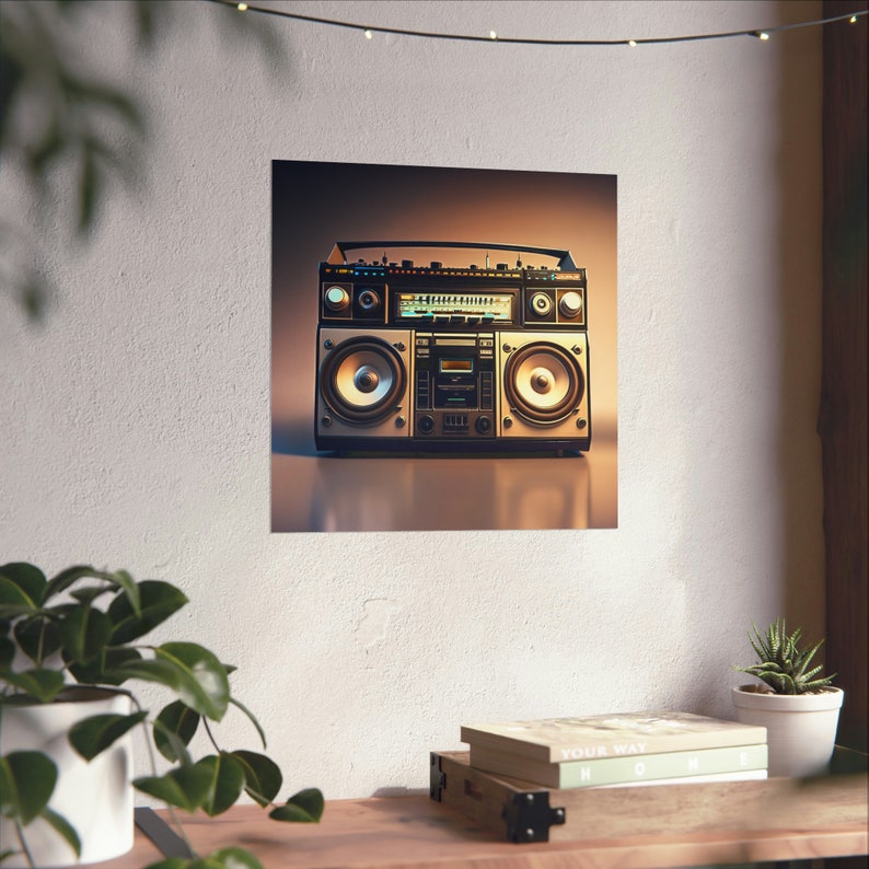 Retro Futuristic Boom Box Hi-fi 80s Nostalgia Poster - Etsy