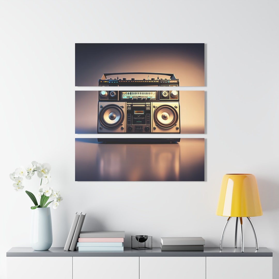 Retro Futuristic Boom Box Hi-fi 80s Nostalgia Acrylic Artwork Display ...