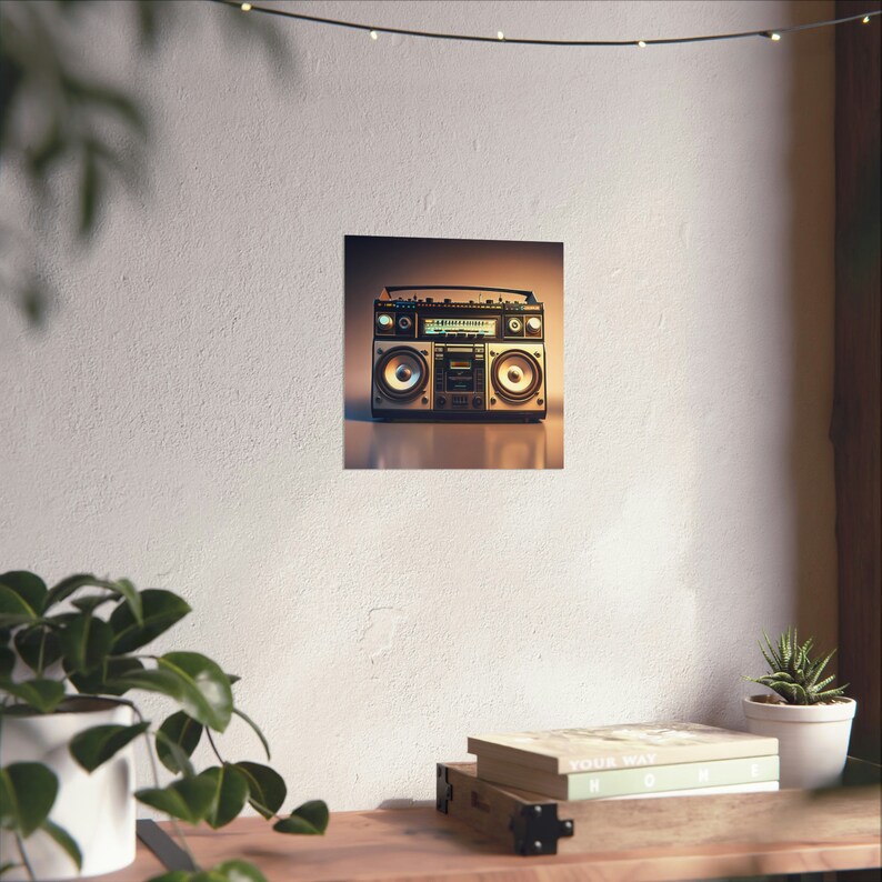 Retro Futuristic Boom Box Hi-fi 80s Nostalgia Poster - Etsy