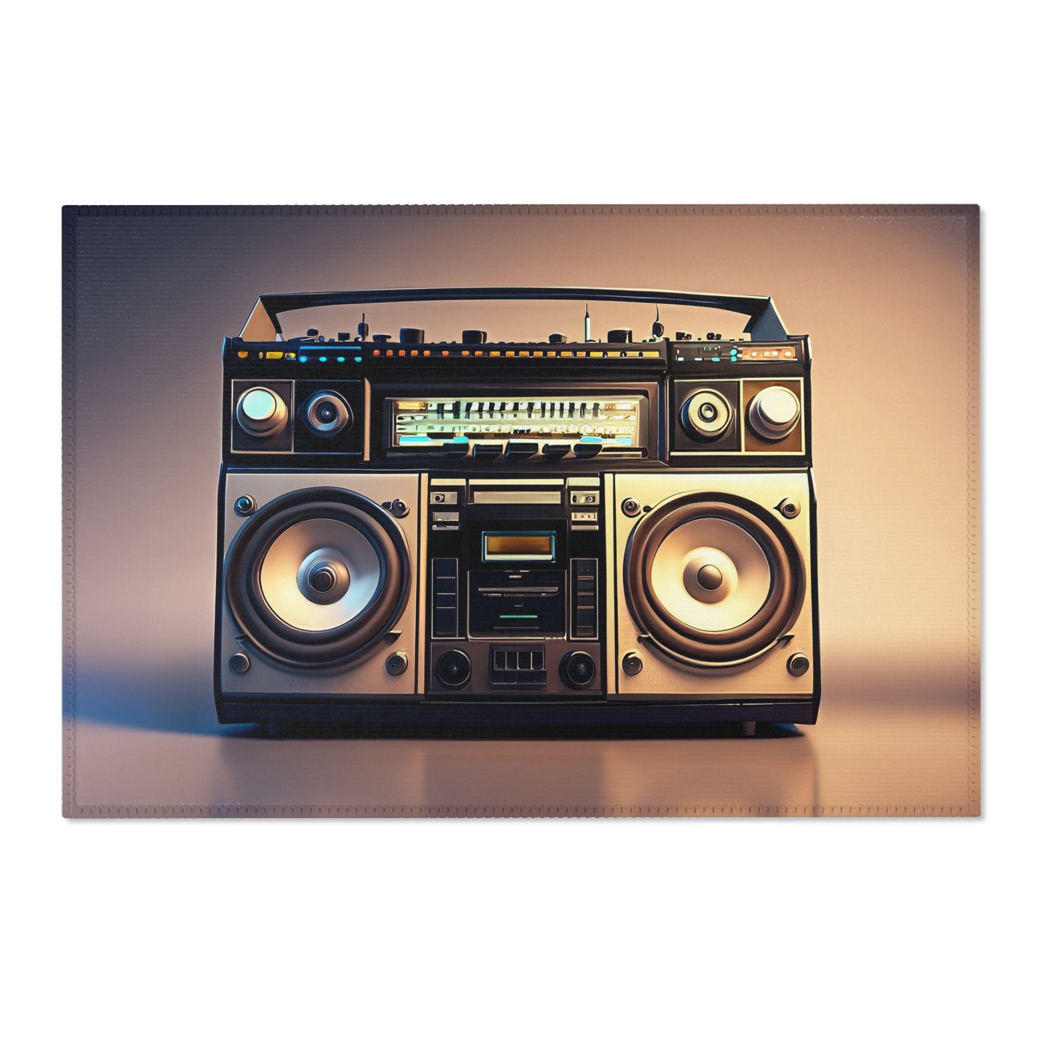 Retro Futuristic Boom Box Area Rug Makes a Music Theme Style Statement ...
