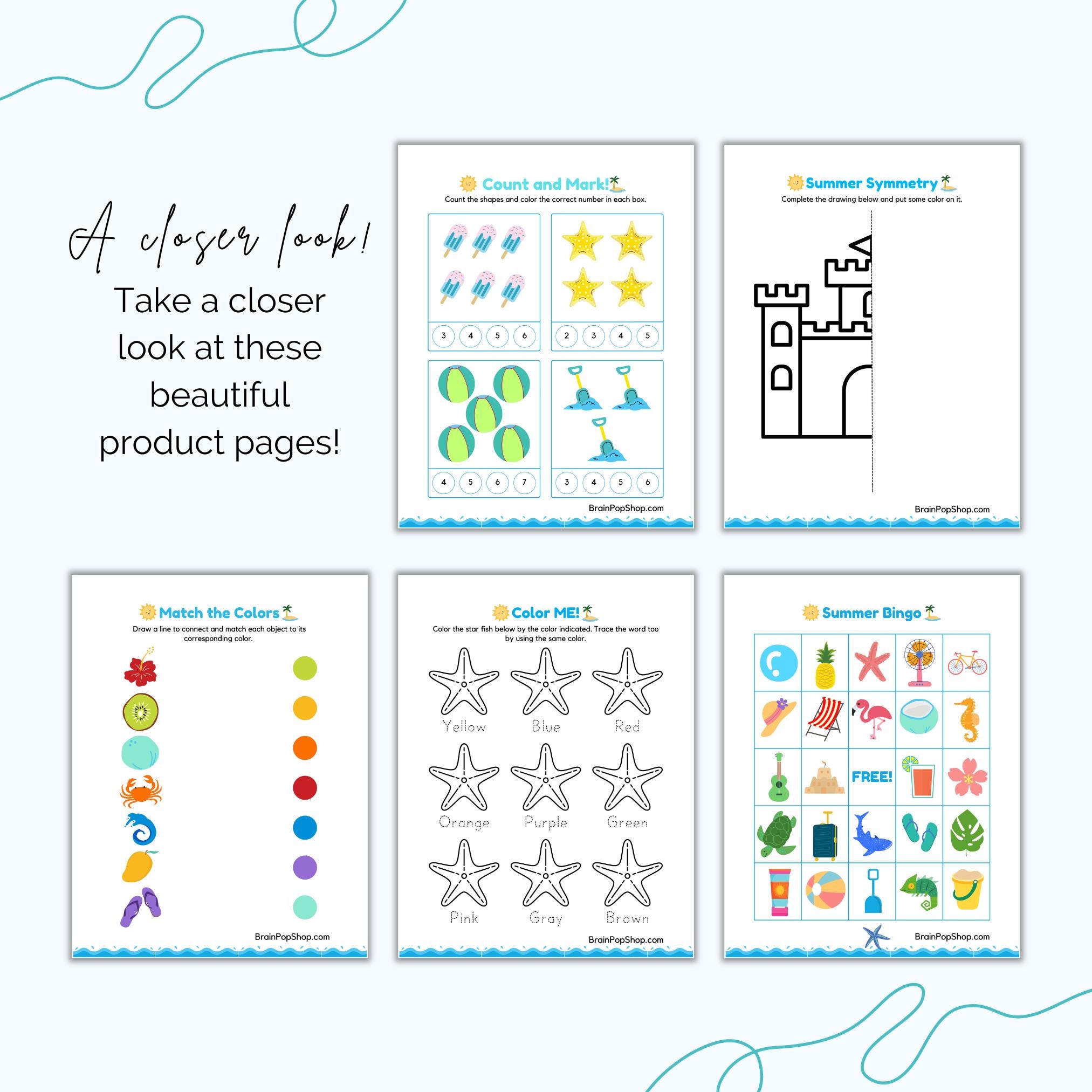 Summer Learning Activity Pack: 55 Fun Elementary Worksheets (printable ...