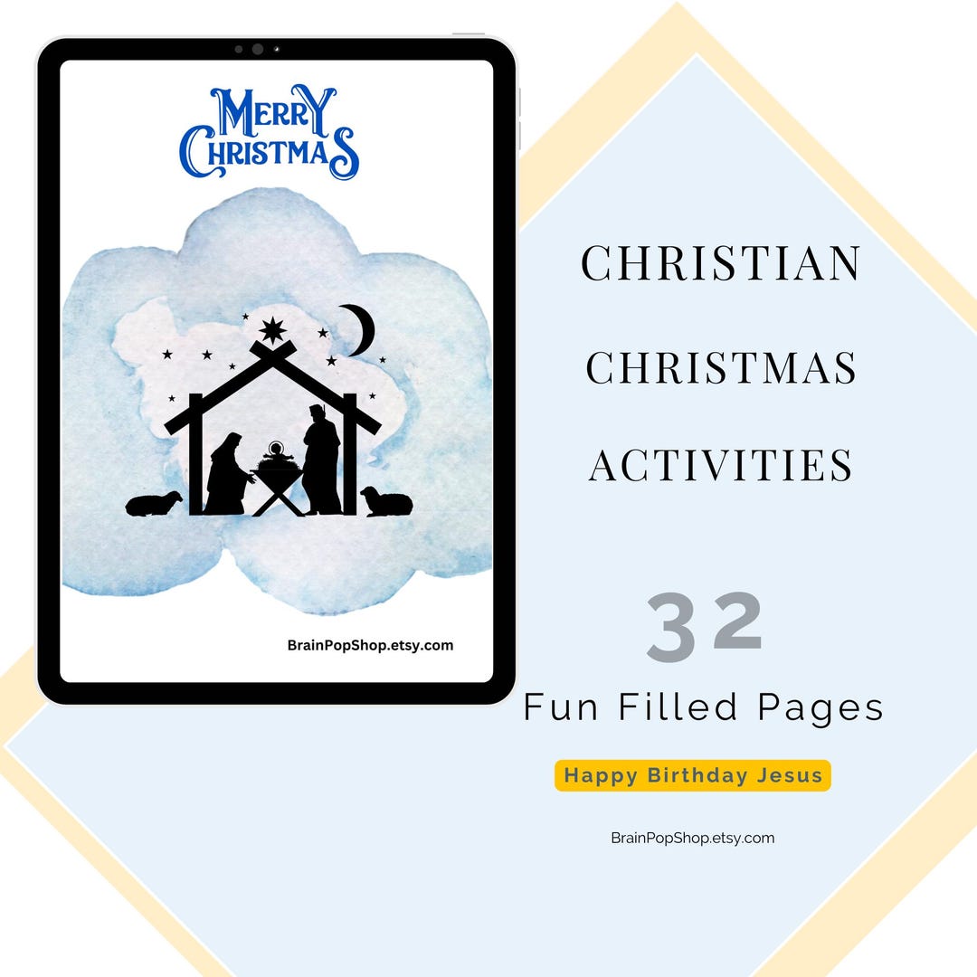 Christian Christmas Activity Pack for Kids – Bible Worksheets, Coloring ...