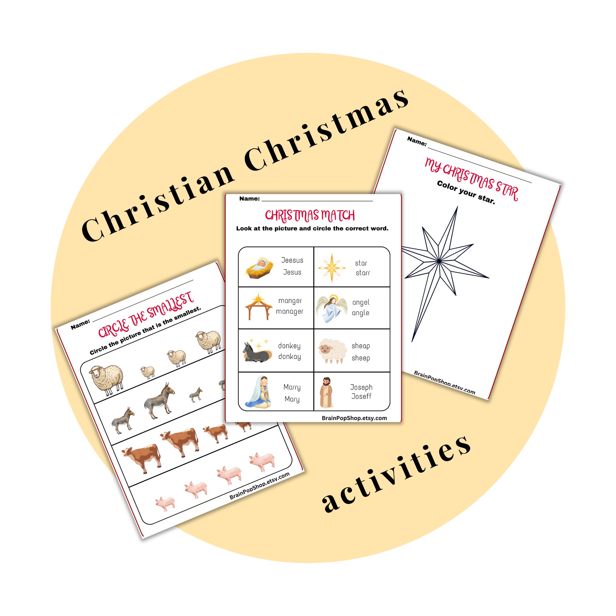 Christian Christmas Activity Pack for Kids – Bible Worksheets, Coloring ...