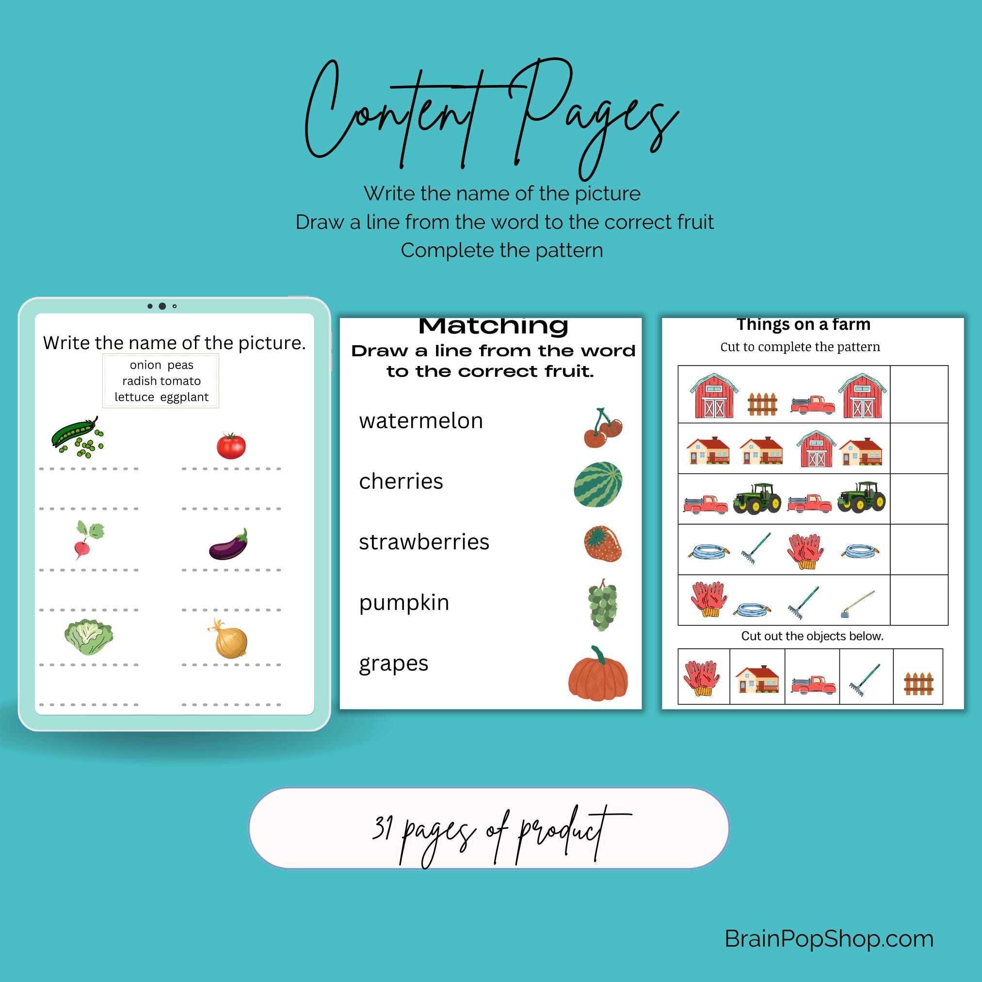 Farm Worksheets Kindergarten Activities Educational Worksheets for Kids ...